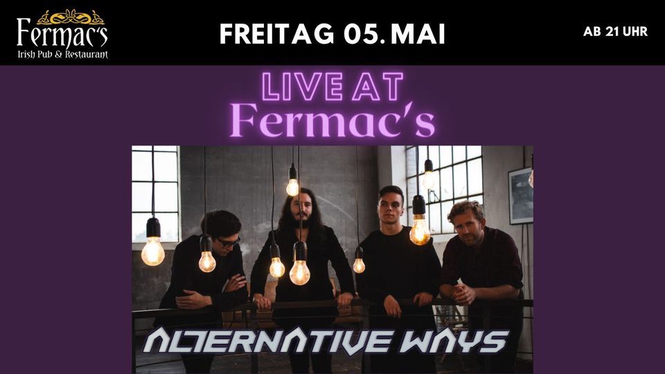 Live at Fermacs: ALTERNATIVE WAYS (Record Release Show) | Fermac's Irish Pub & Restaurant ...