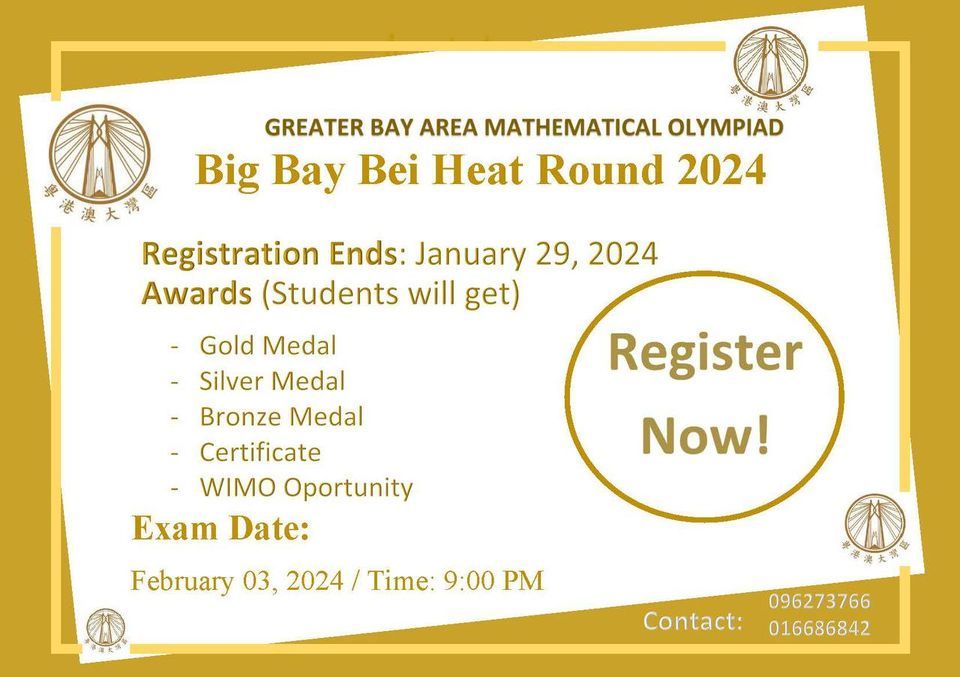 GUANGDONG-HONG KONG-MACAO GREATER BAY AREA MATHEMATICAL OLYMPIAD (Big Bay Bei) 2023-2024 Trial ...