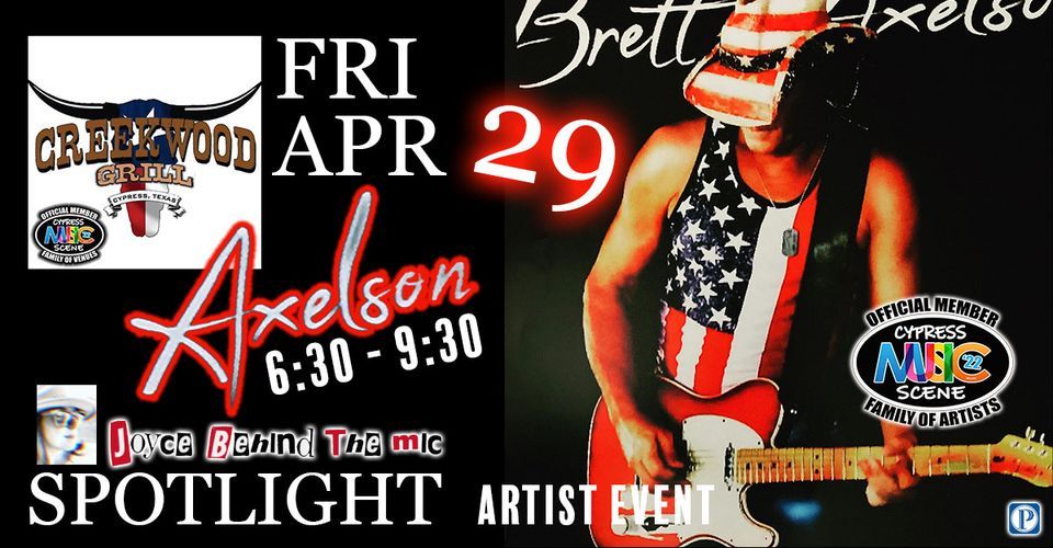 CMS SPOTLIGHT EVENT!! Featuring Brett Axelson @ Creekwood Grill at ...