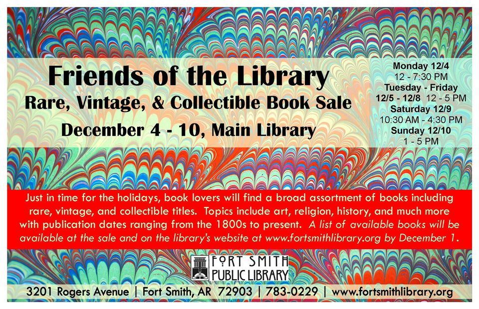 Friends of the Library Rare, Vintage, & Collectible Book Sale at Fort ...