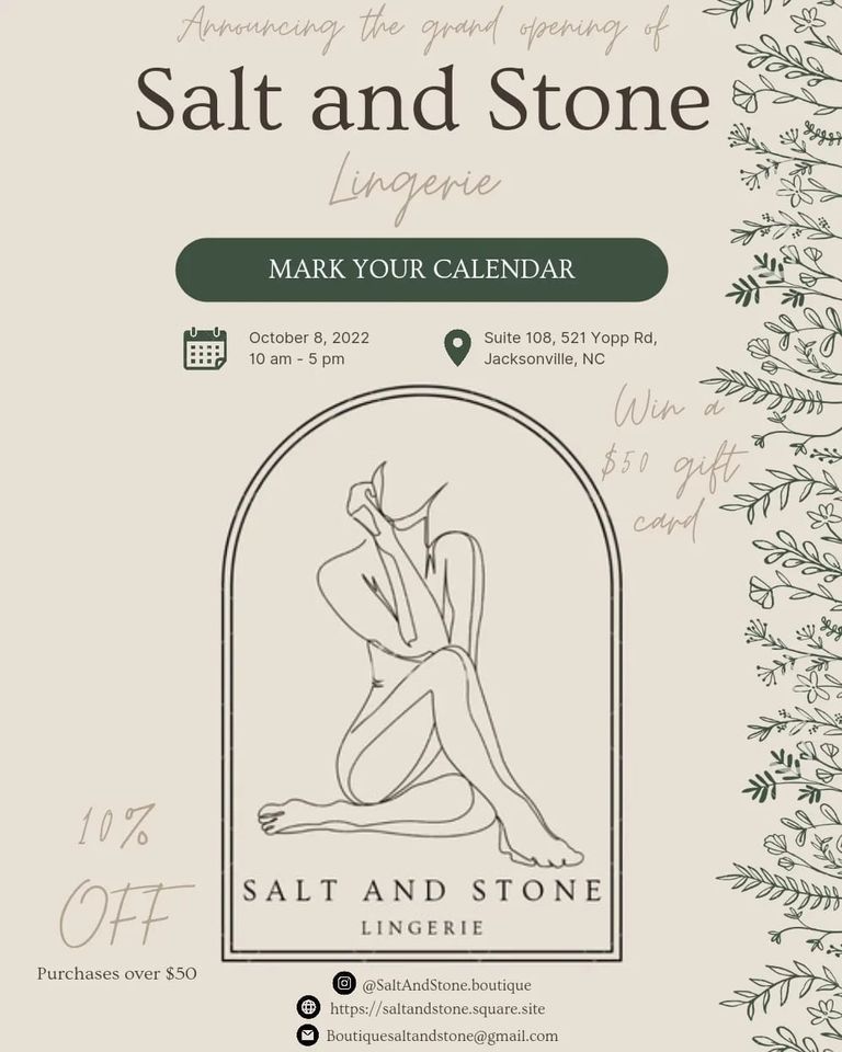 Salt and Stone Lingerie Grand Opening | 521 Yopp Rd, Jacksonville, NC ...