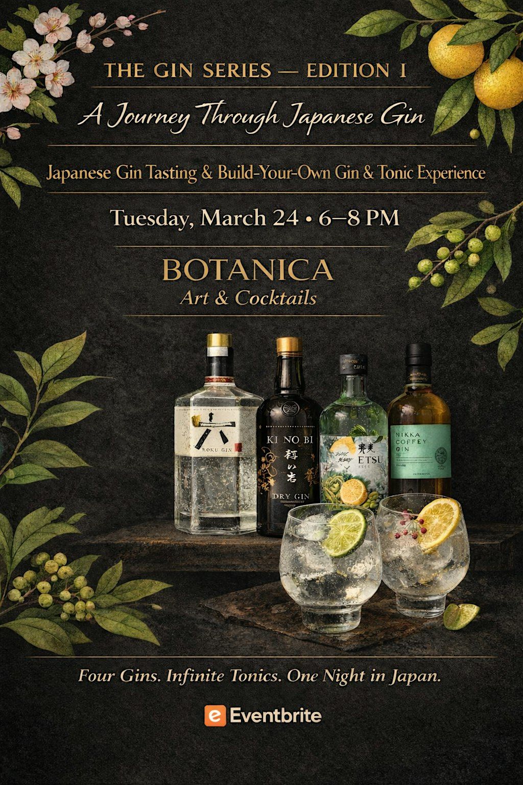 Japanese Gin Tasting & Craft Gin & Tonic Experience | Botanica San ...