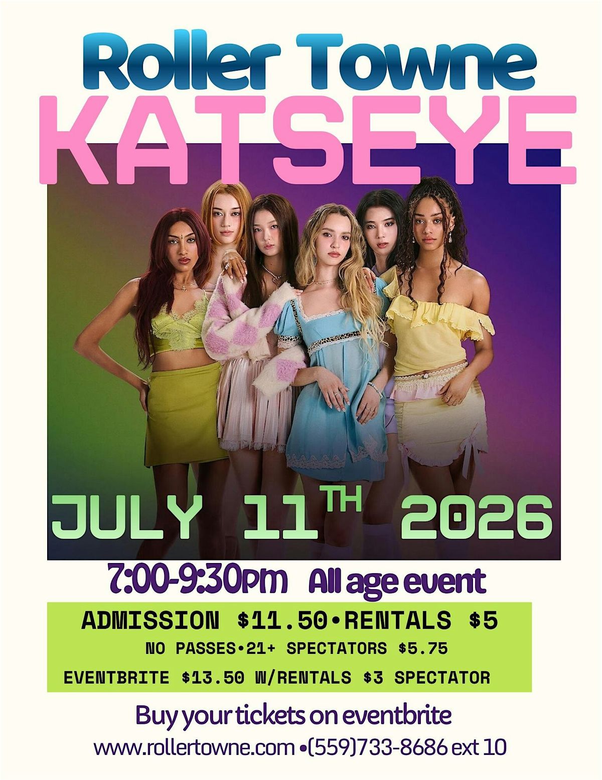 Katseye Skate Night at Roller Towne, Visalia on 11th July, 2026