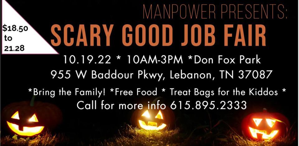 Manpowers: Scary Good Job Fair! | Don Fox Community Park, Lebanon, TN ...