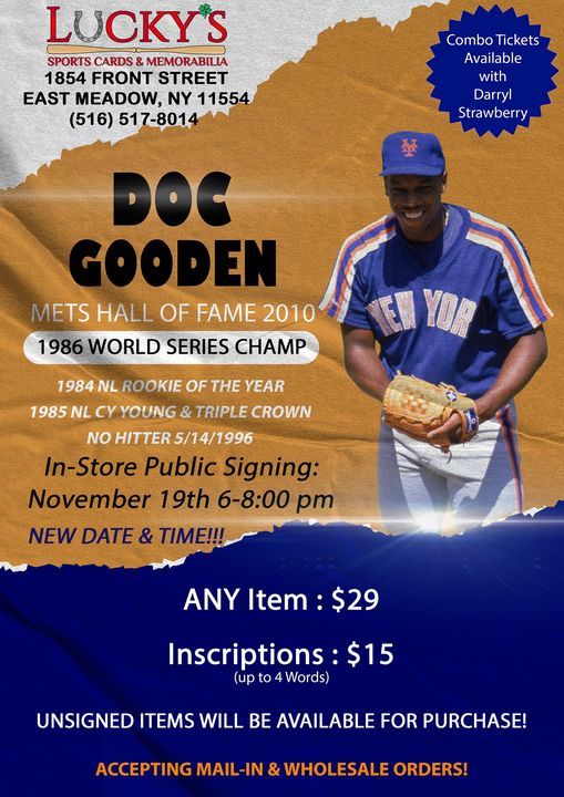 Doc Gooden In-Store Signing | pin1854 Front St, East Meadow, NY 11554 ...