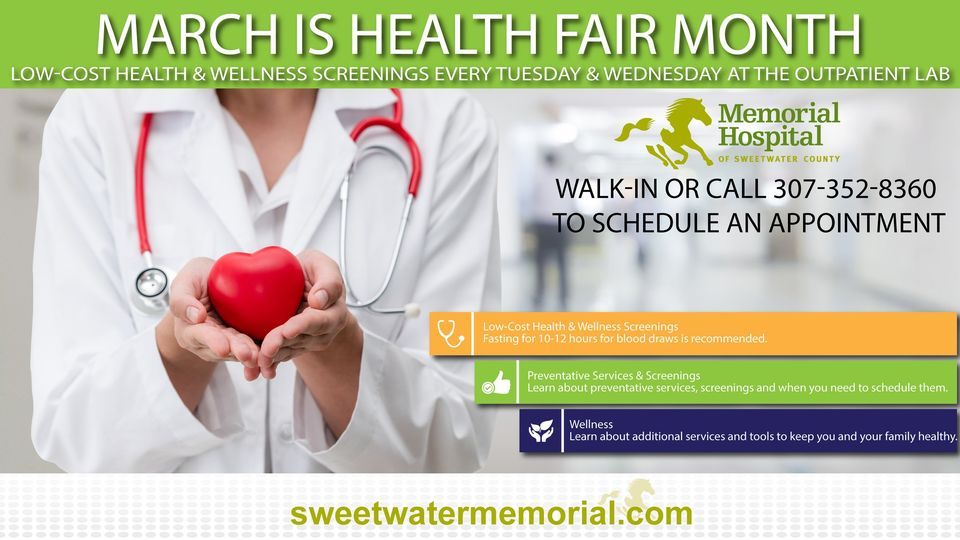 March is Health Fair Month at Memorial Hospital of Sweetwater County ...