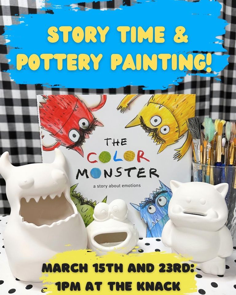 The Color Monster Story time and Pottery Painting at 906 North Main ...