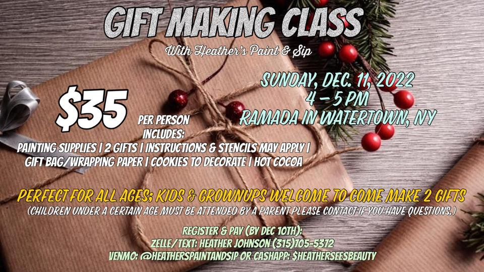 Gift Making Class at Ramada Watertown on 11th December, 2022