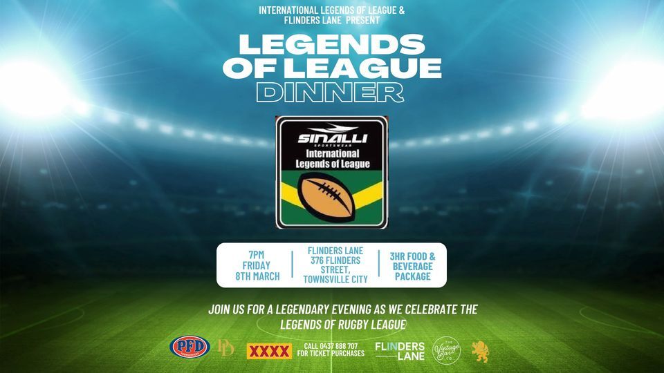 Legends of League Dinner hosted by Flinders Lane at 376 Flinders Street ...