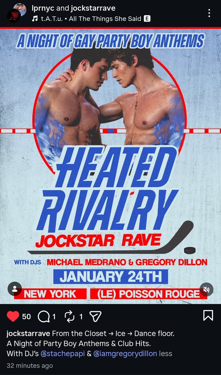 Heated Rivalry Night: Jockstar Rave - A Night of Gay Party Boy Anthems ...