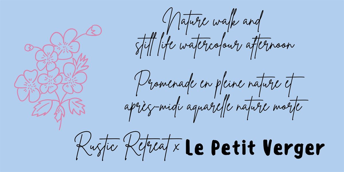 Promenade en pleine nature et après-midi aquarelle nature morte. at ...