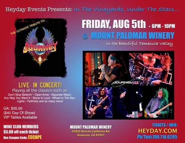 JOURNEY USA! a tribute to the legendary JOURNEY at Mount Palomar Winery ...