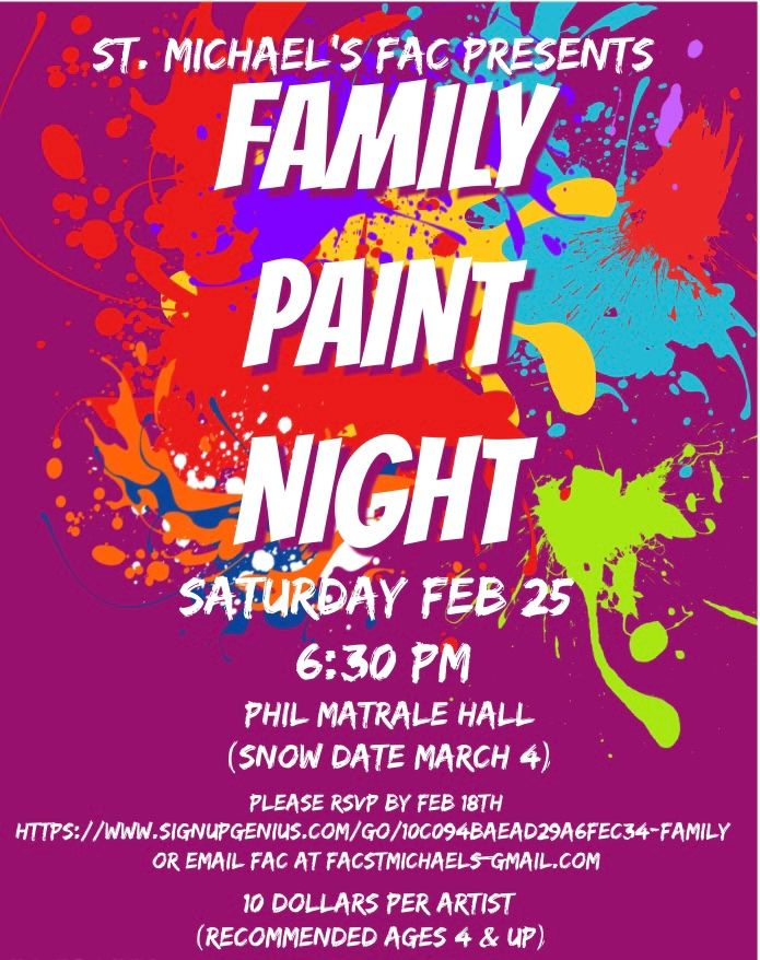 Family Paint Night at St. Michaels Roman Catholic Church, Vauxhall Rd ...