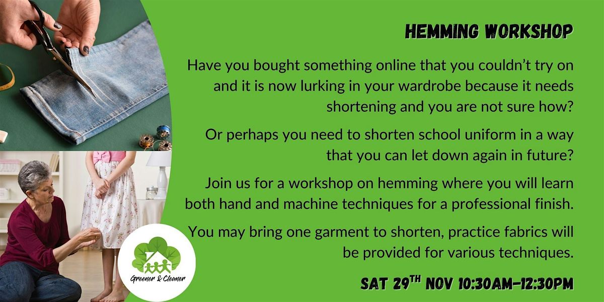 Hemming Workshop at The Hub, The Glades, Bromley on 29th November, 2025