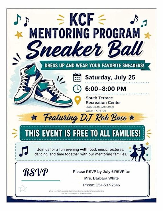 KCF Mentoring Program Sneaker Ball at 2616 S 12th St, Waco on 25th July ...