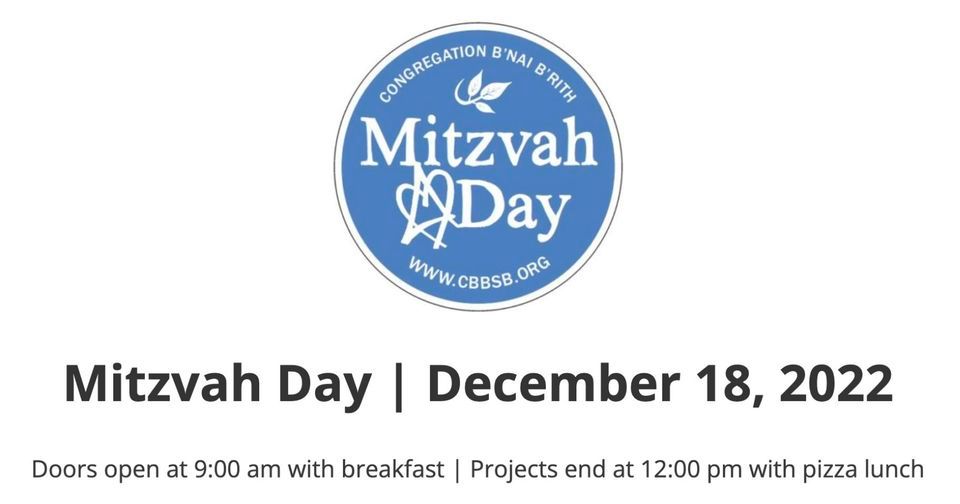 Mitzvah Day | Congregation B'nai B'rith, Santa Barbara, CA | December ...