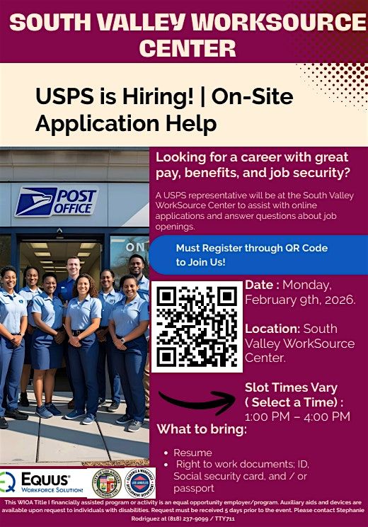 USPS is Hiring! On-Site Application Help - February 9th, 2026 at 20920 ...
