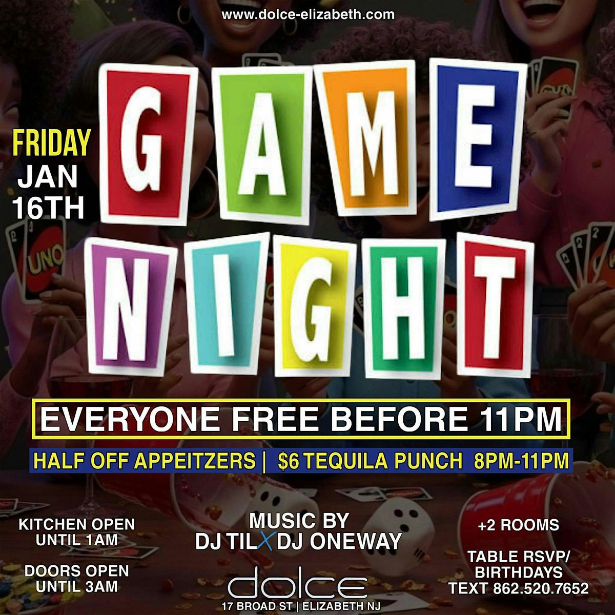 GAME NIGHT LIVE | LIVE DJ | 2 ROOMS | HALF OFF APPETIZERS at Dolce ...