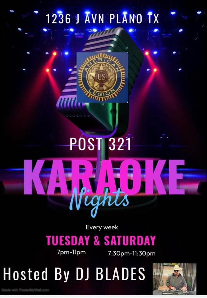 Karaoke every Tuesday and Saturday nights at American Legion Post 321 ...