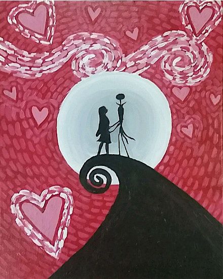 Starry Love (Jack & Sally Edition) Sip & Paint at Phearless Art Studio ...